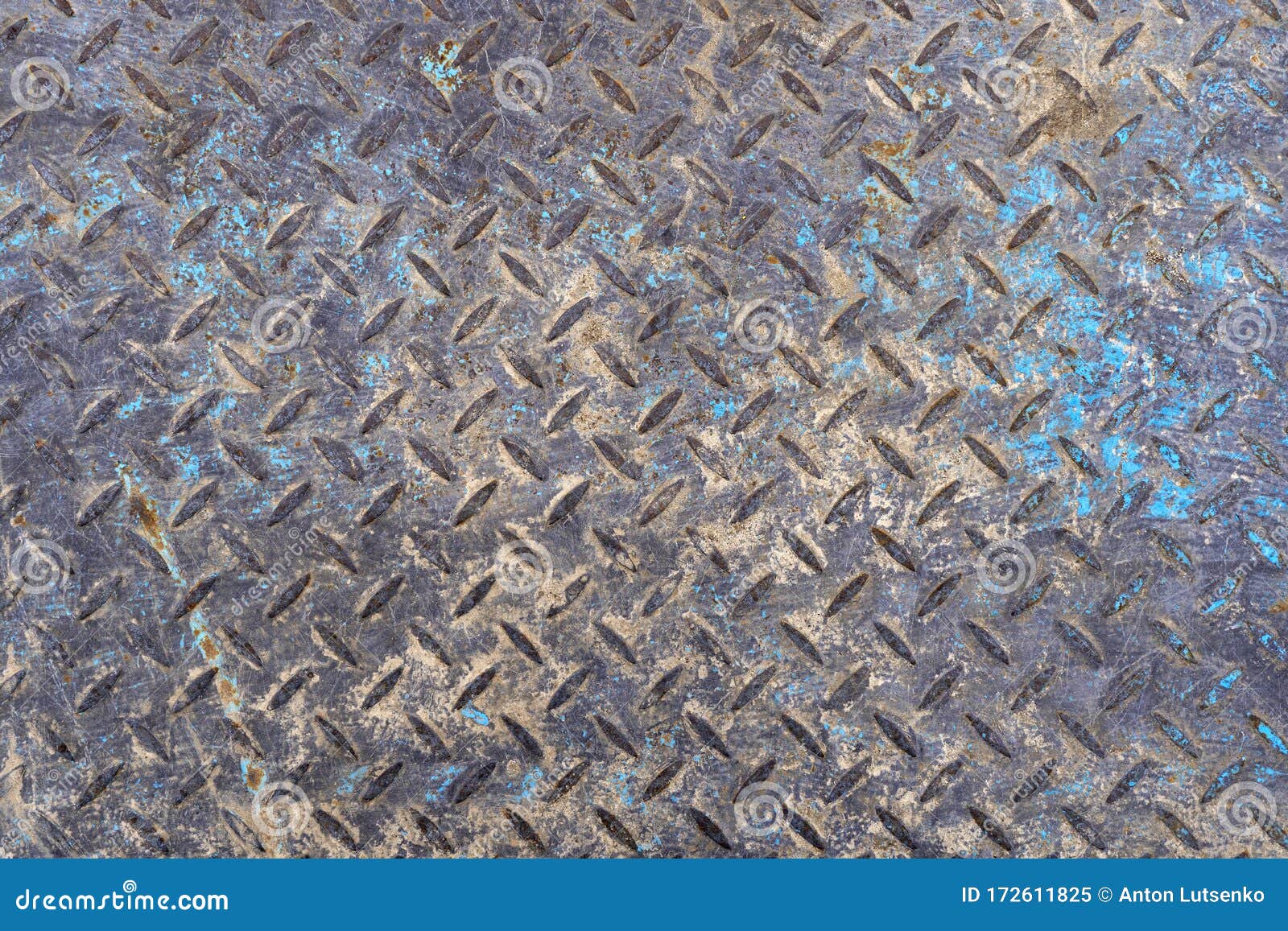 Surface Texture of an Old Metallic Checkered Plate Rusted Stock Image ...
