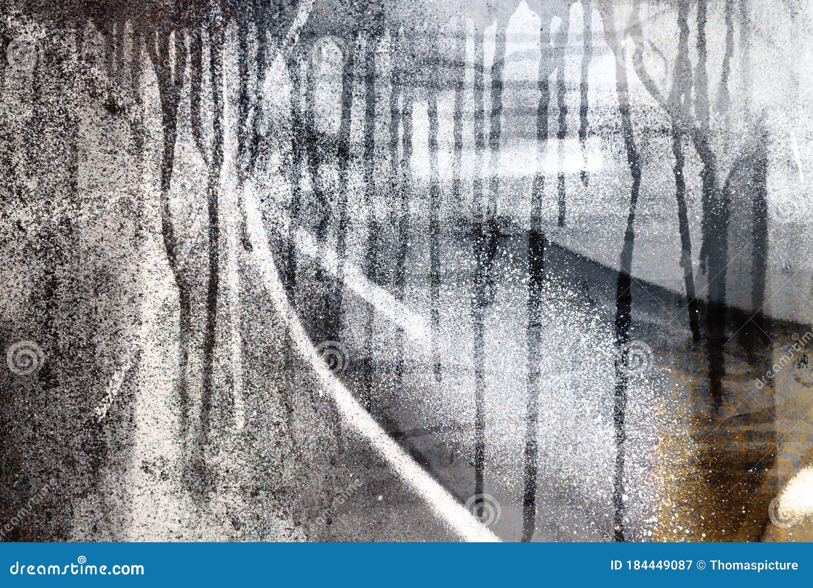 Surface Texture with Splashes of Paint and with Paint Running Down on a ...