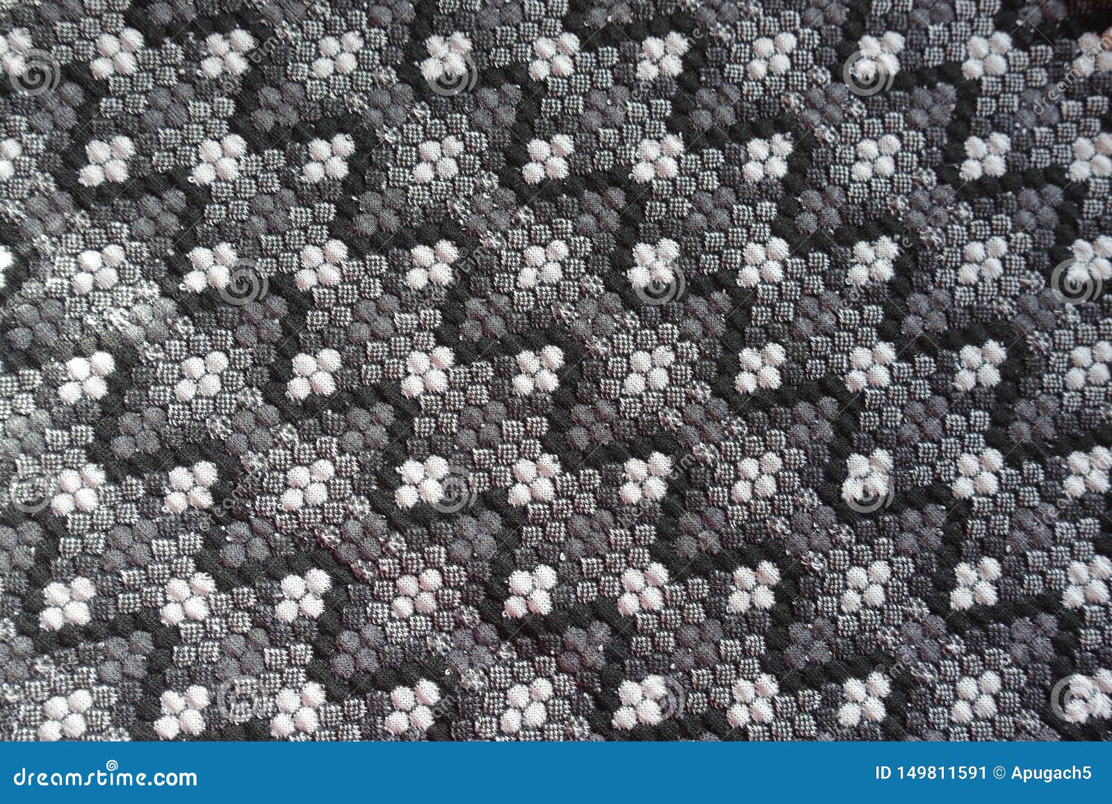 Surface of Thick Grey Cotton Fabric with Diagonal Geometric Pattern ...