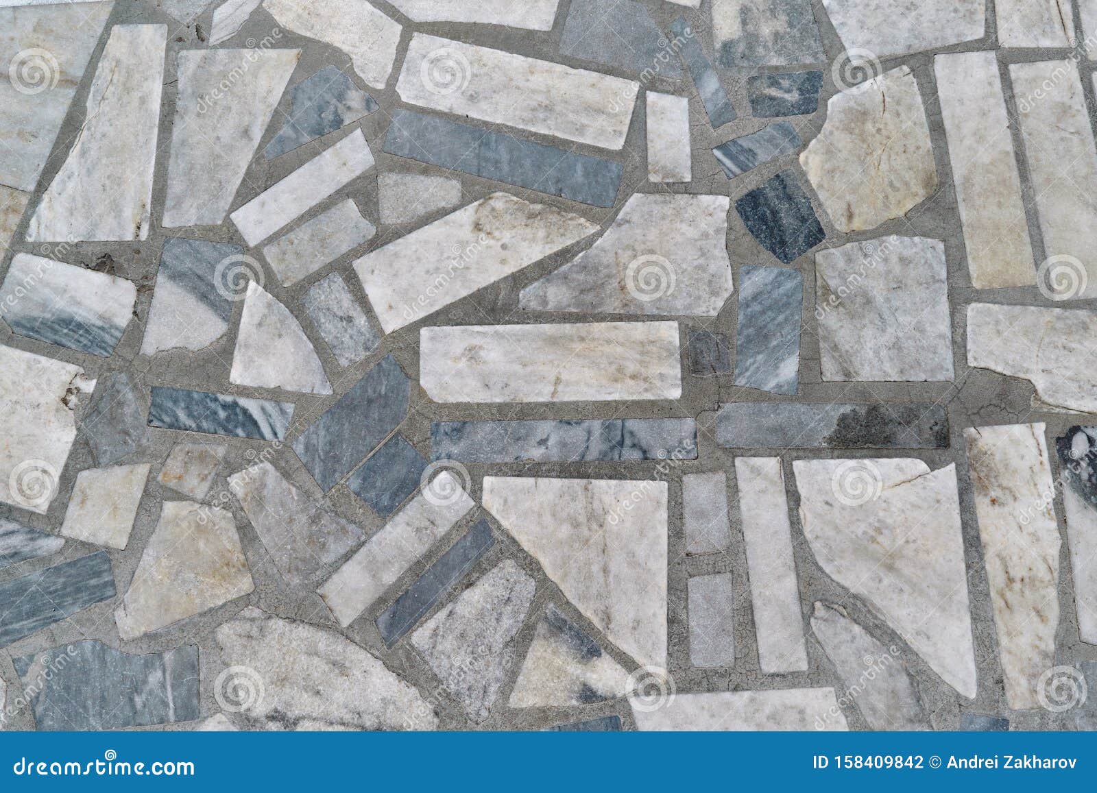 The Surface is Lined with Mosaic Tiles of Rectangular Shape, Different ...