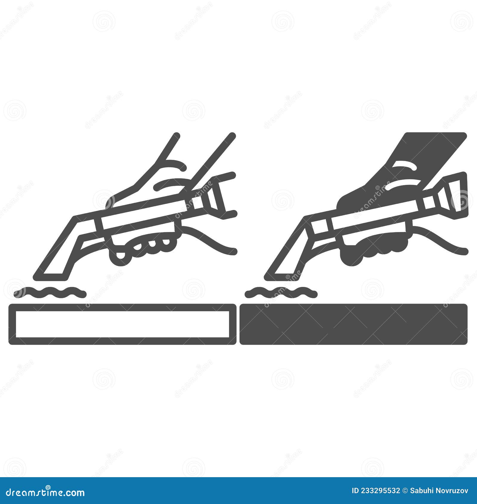 Surface Treatment with Cleaning Agent Line and Solid Icon, Dry Cleaning ...