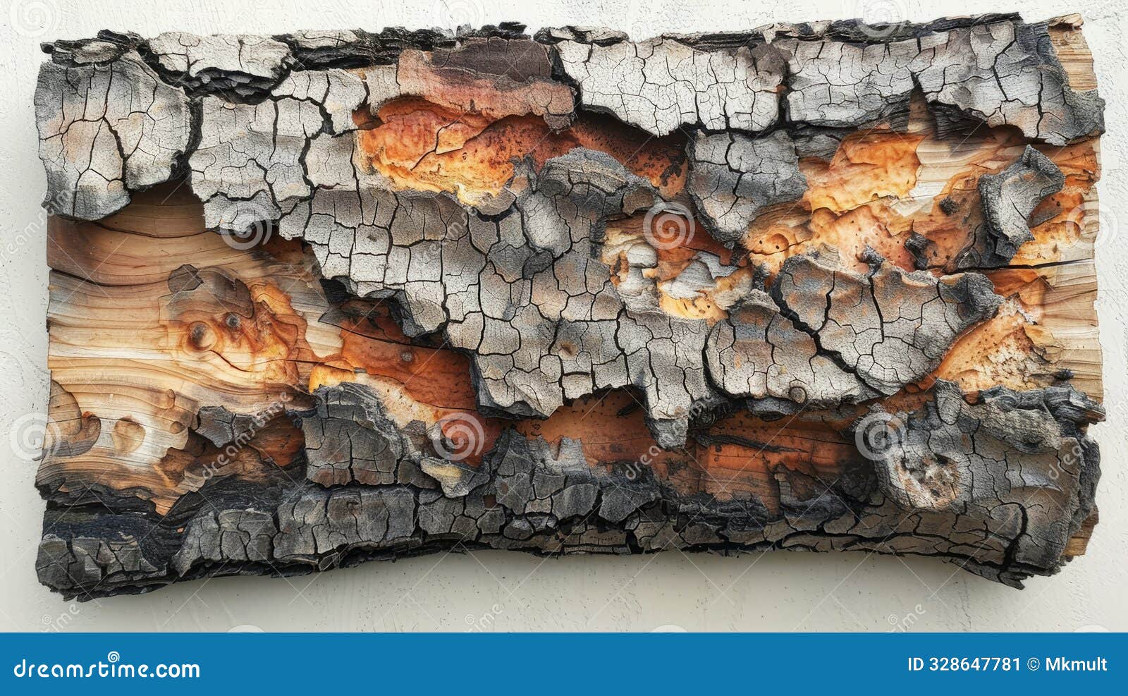 Unhealthy Tree Bark with Cracks and Discoloration on Display Stock ...