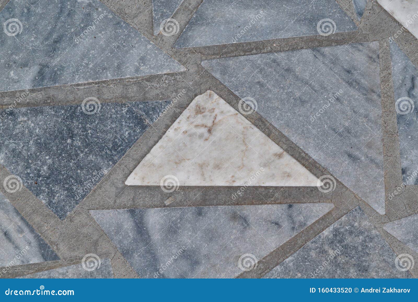 The Surface of the Triangular Marble Tiles. in the Center of the White ...