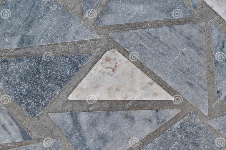 The Surface of the Triangular Marble Tiles. in the Center of the White ...