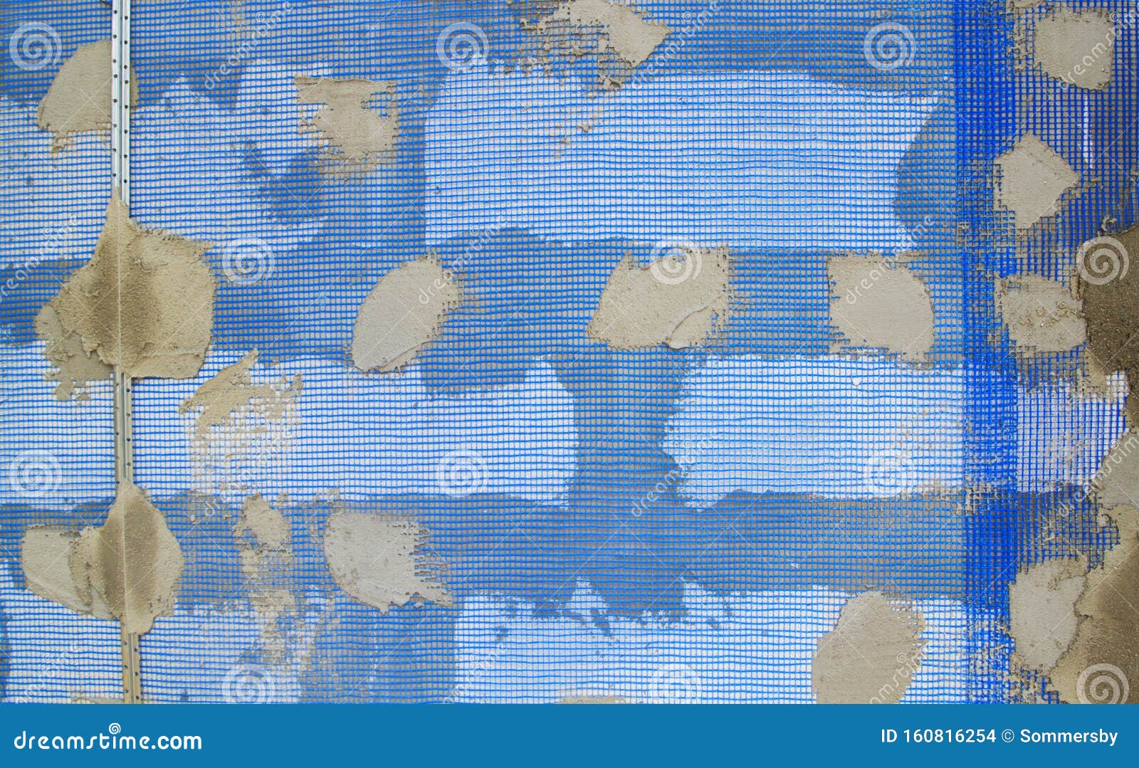 Surface of Wall with Applied Construction Grid and Guides for Plaster ...