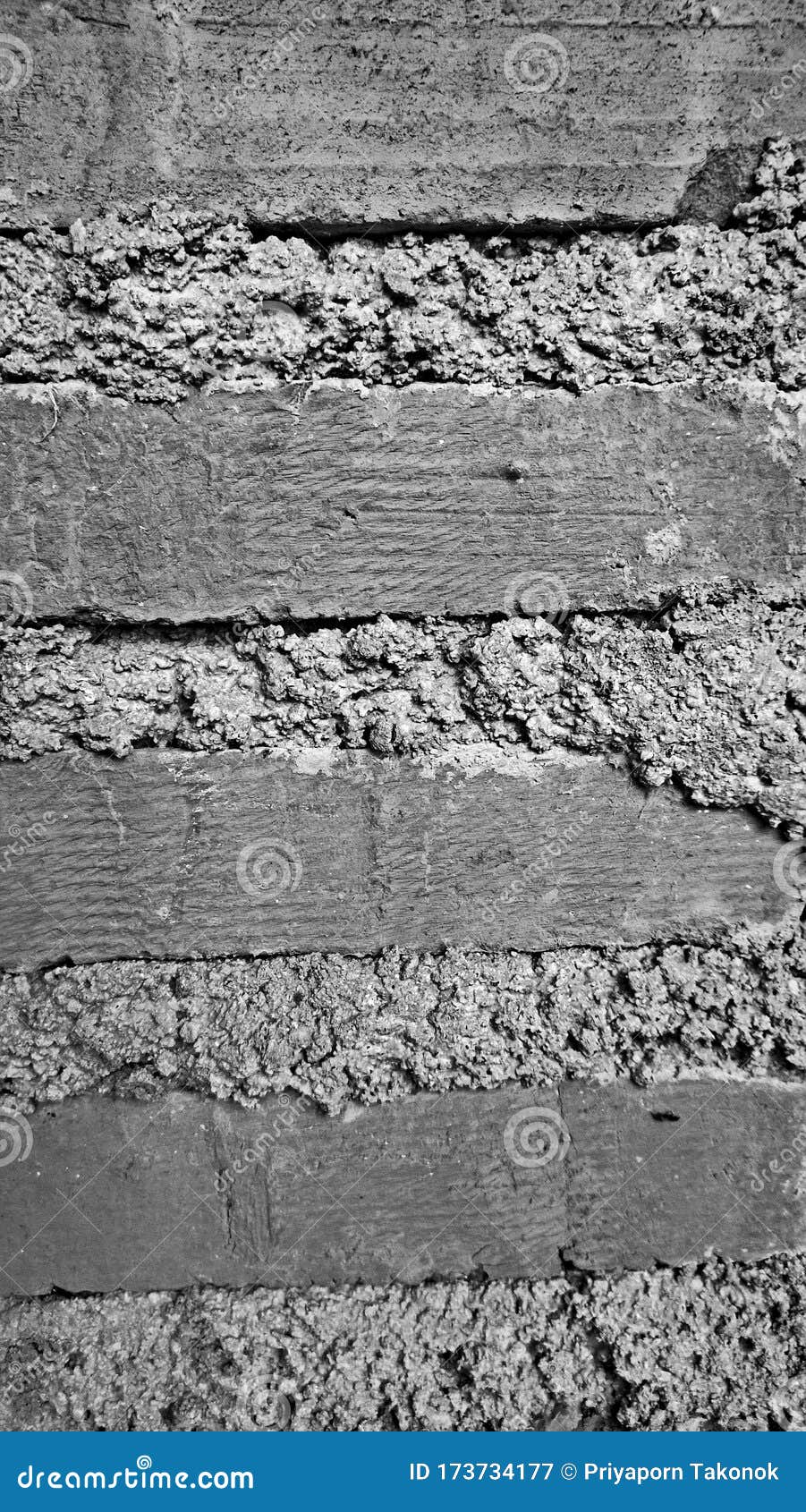 The Surface of the Wall is Small Bricks, Abstract Background, with a ...
