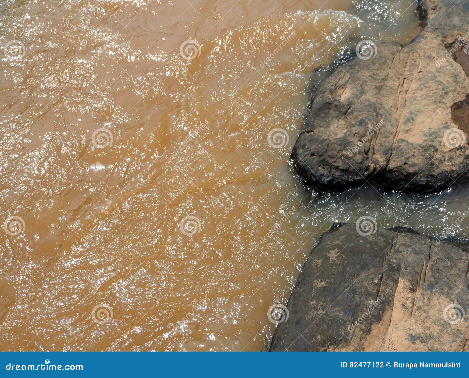 Surface of Water with Black Rocks. Stock Photo - Image of droplet ...