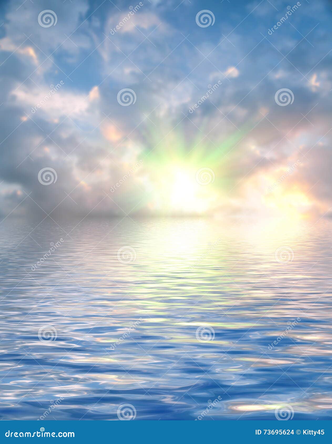 Surface Water Ripple and Reflection of Soft Sky and Clouds Background ...