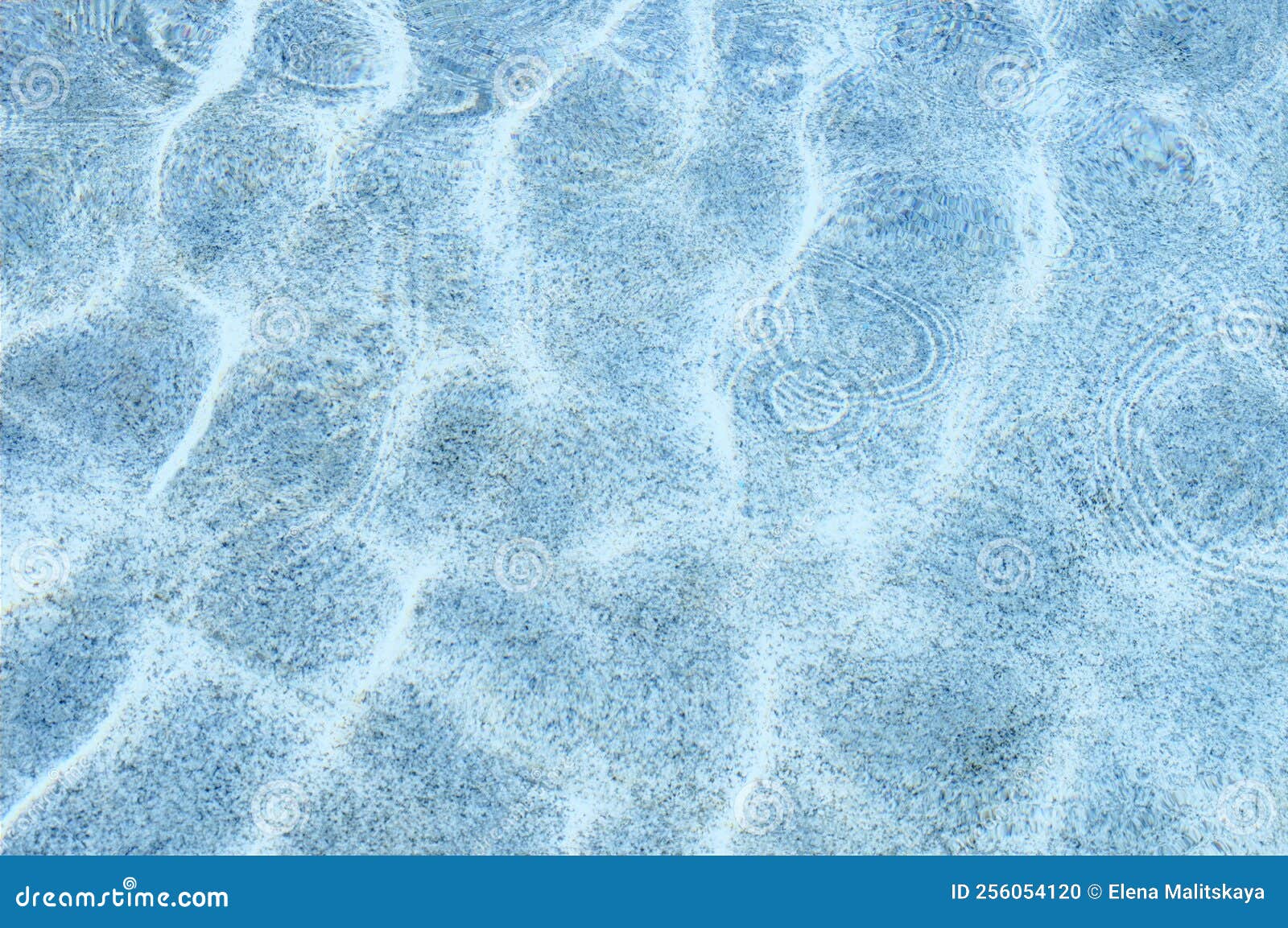 The Surface of the Water with Round Stains. Abstract Blue Color ...