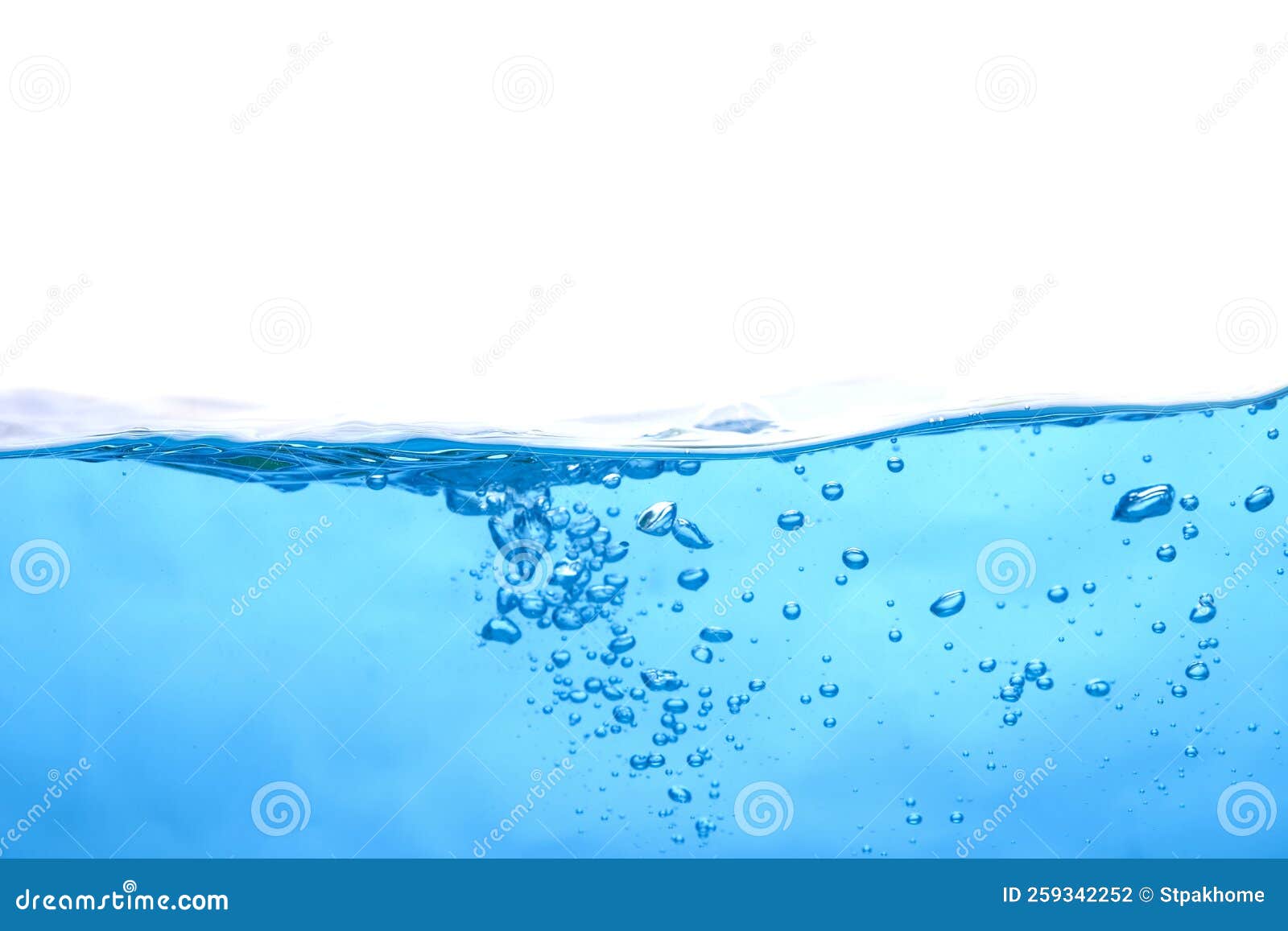 The Surface of the Water. White Background. Movement Stock Photo ...