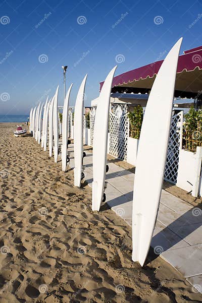 Surfboard on the beach stock image. Image of activity - 25378043