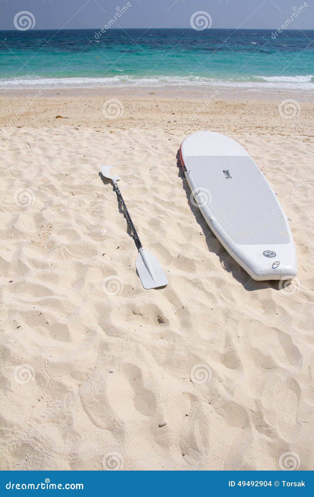 Surfboard on beach stock photo. Image of wave, sand, coastline - 49492904