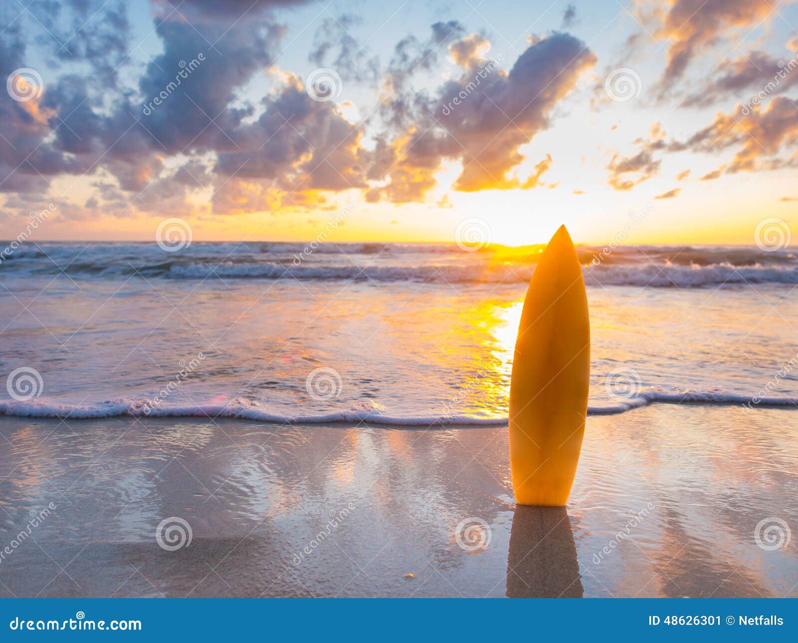 Surfboard on the beach stock image. Image of surfboard - 48626301