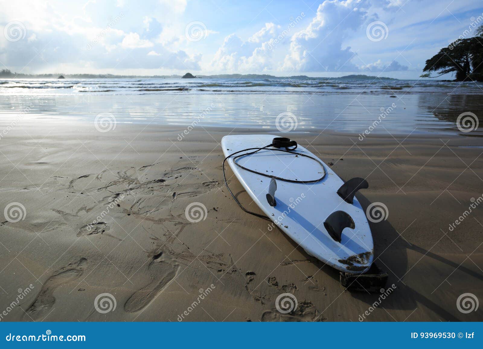 Surfboard on beach stock photo. Image of sunshine, sporting - 93969530