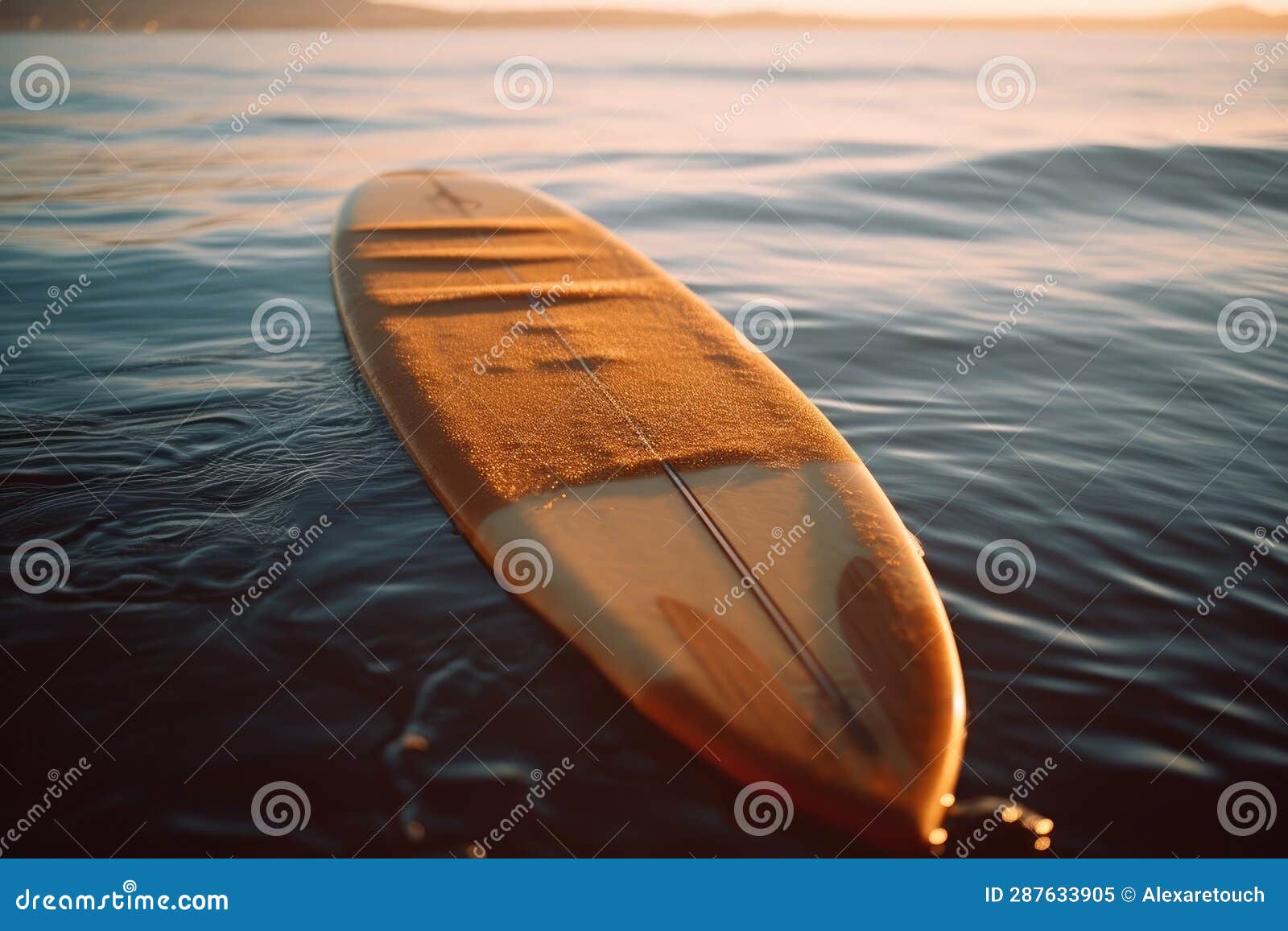 Surfboard on the Surface of the Water Stock Image - Image of reflection ...