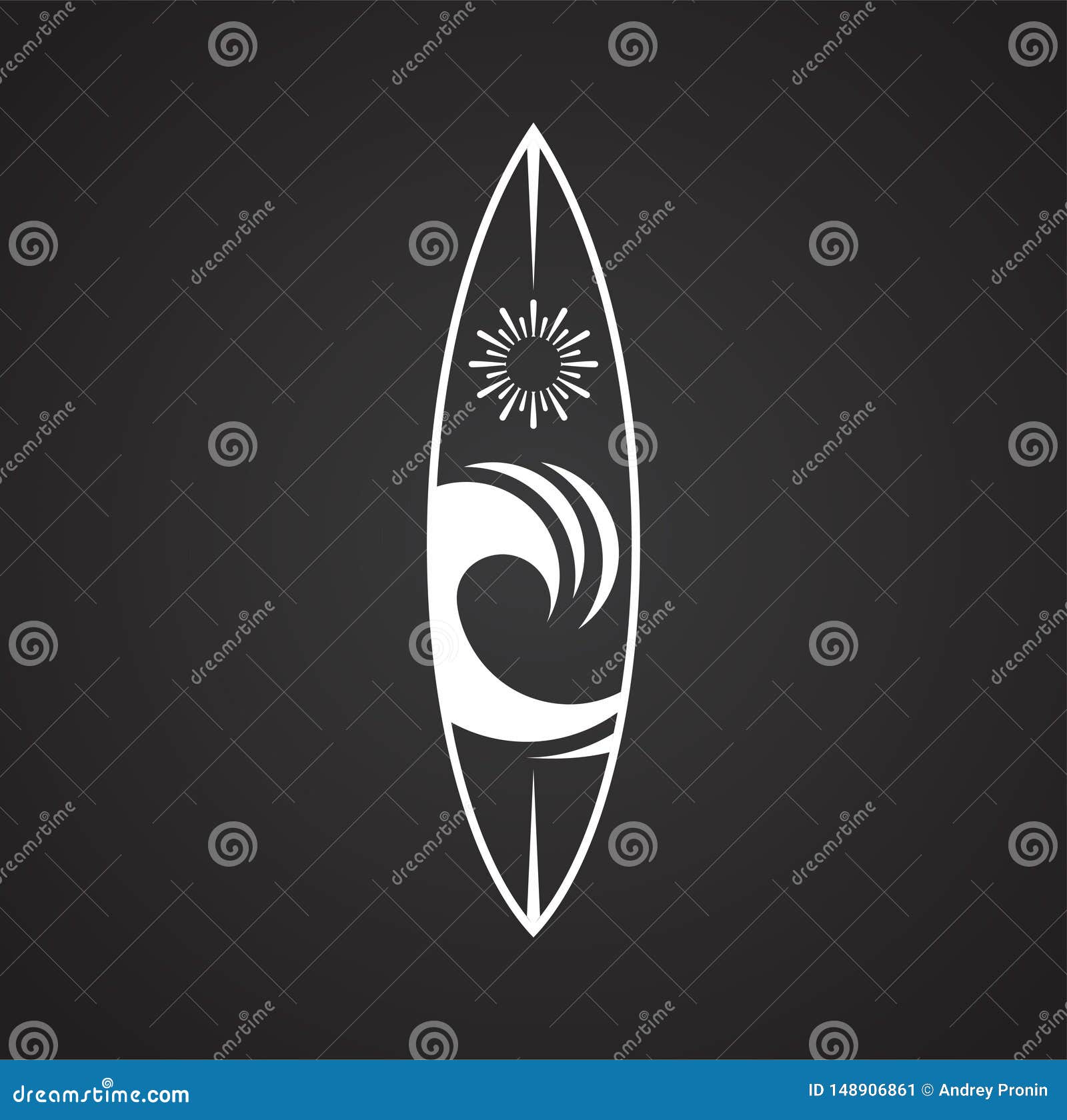 Surfboard Icons on Background for Graphic and Web Design. Simple Vector ...