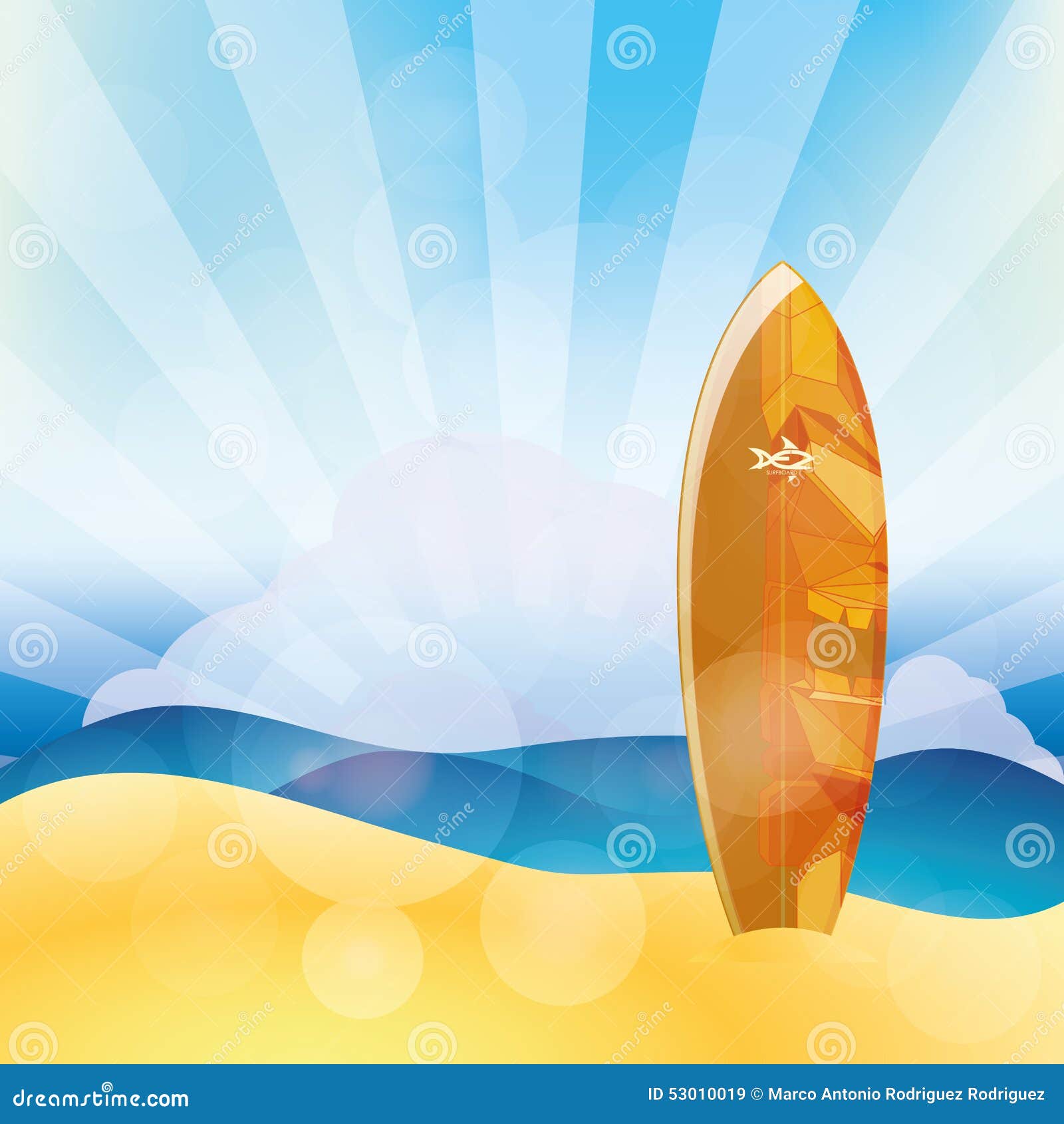 Surfboard stock illustration. Illustration of resort - 53010019