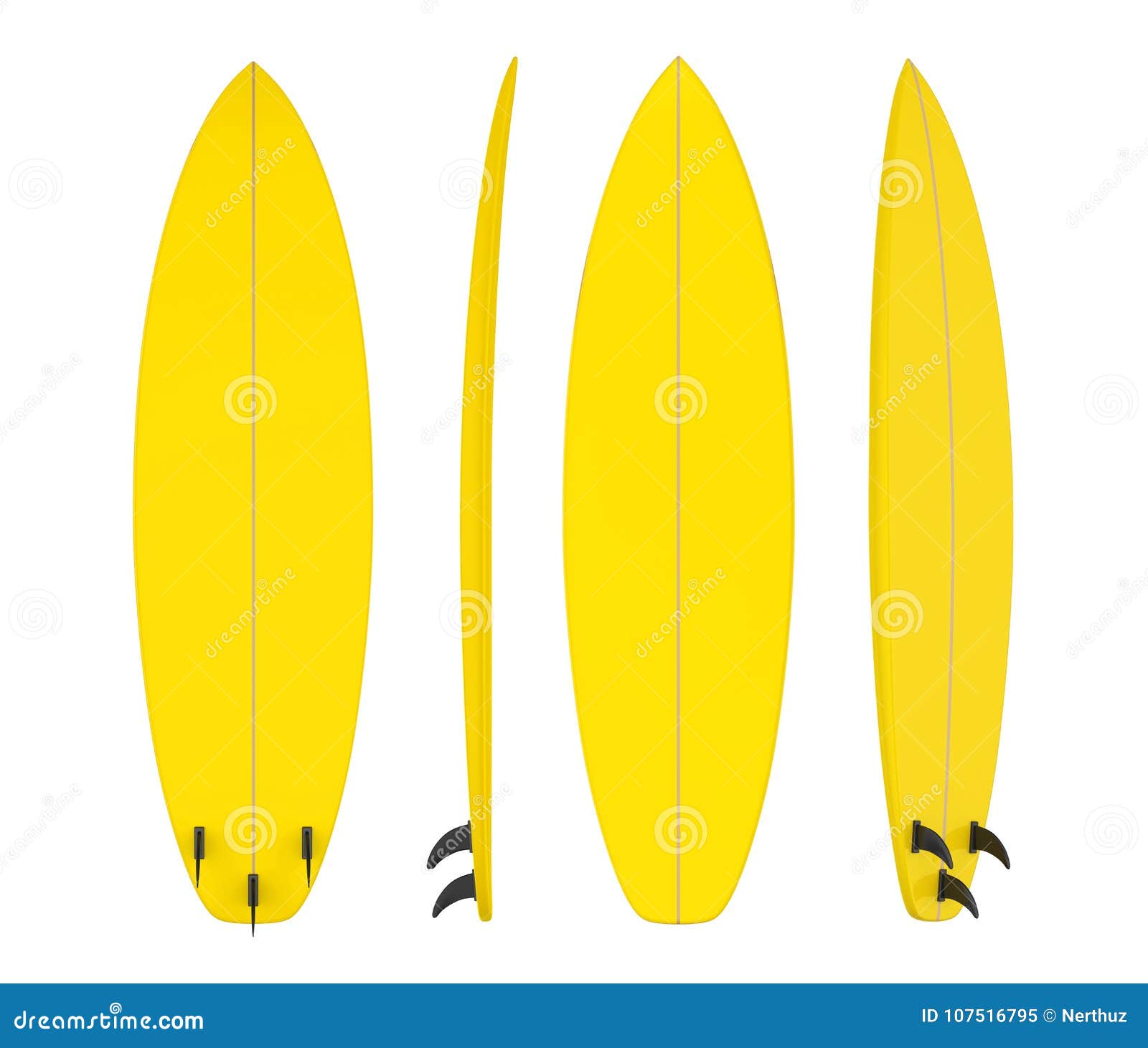 Yellow Surfboard Isolated stock illustration. Illustration of surfer ...