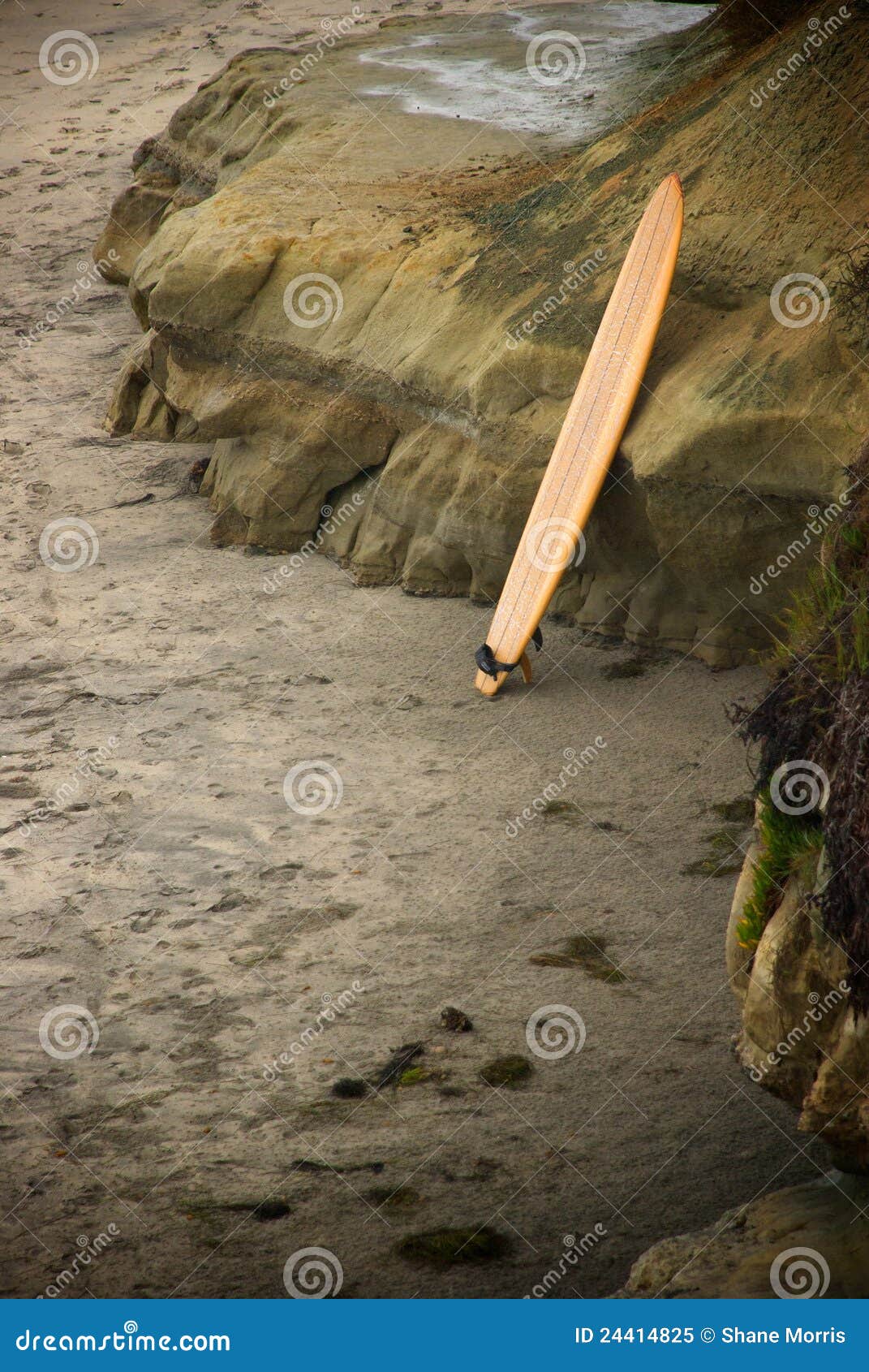 Surfboard Standing Against Rocks Stock Image - Image of outdoors, surf ...