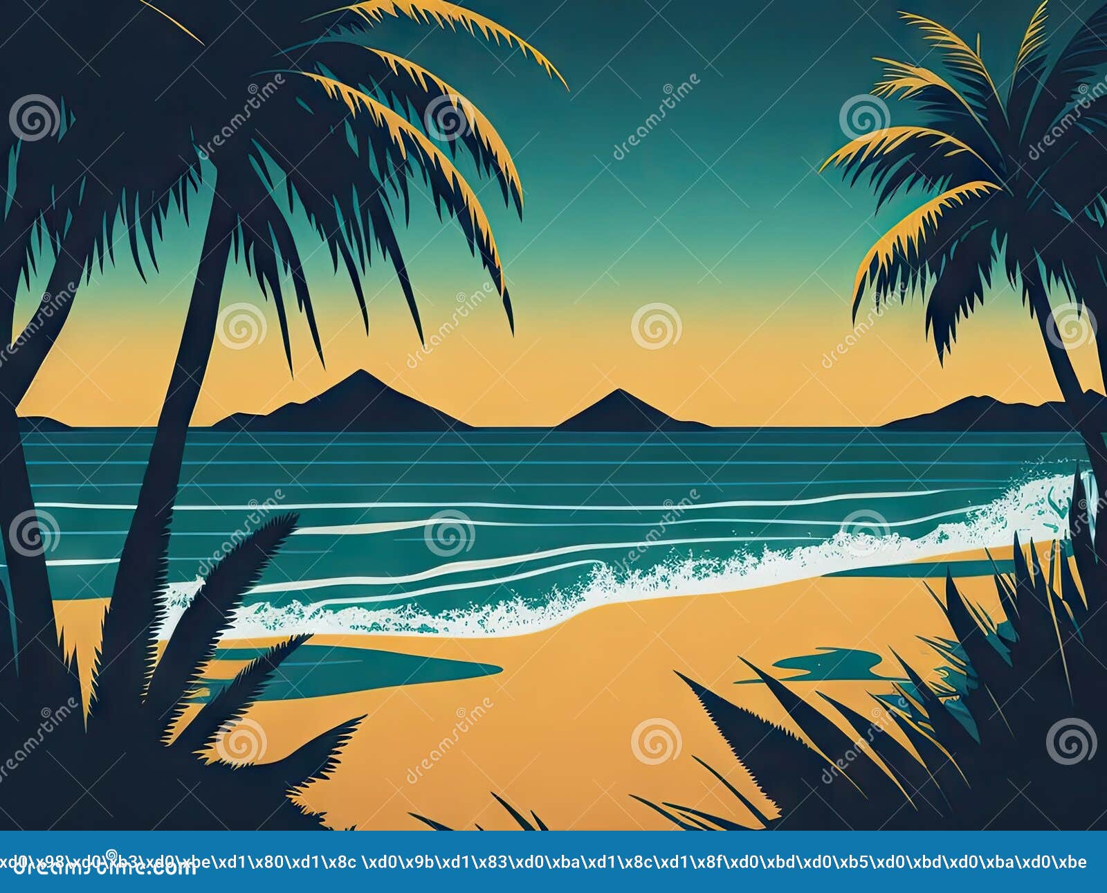 Surfboard on Tropical Beach Abstract Background. Ai Generative Stock ...
