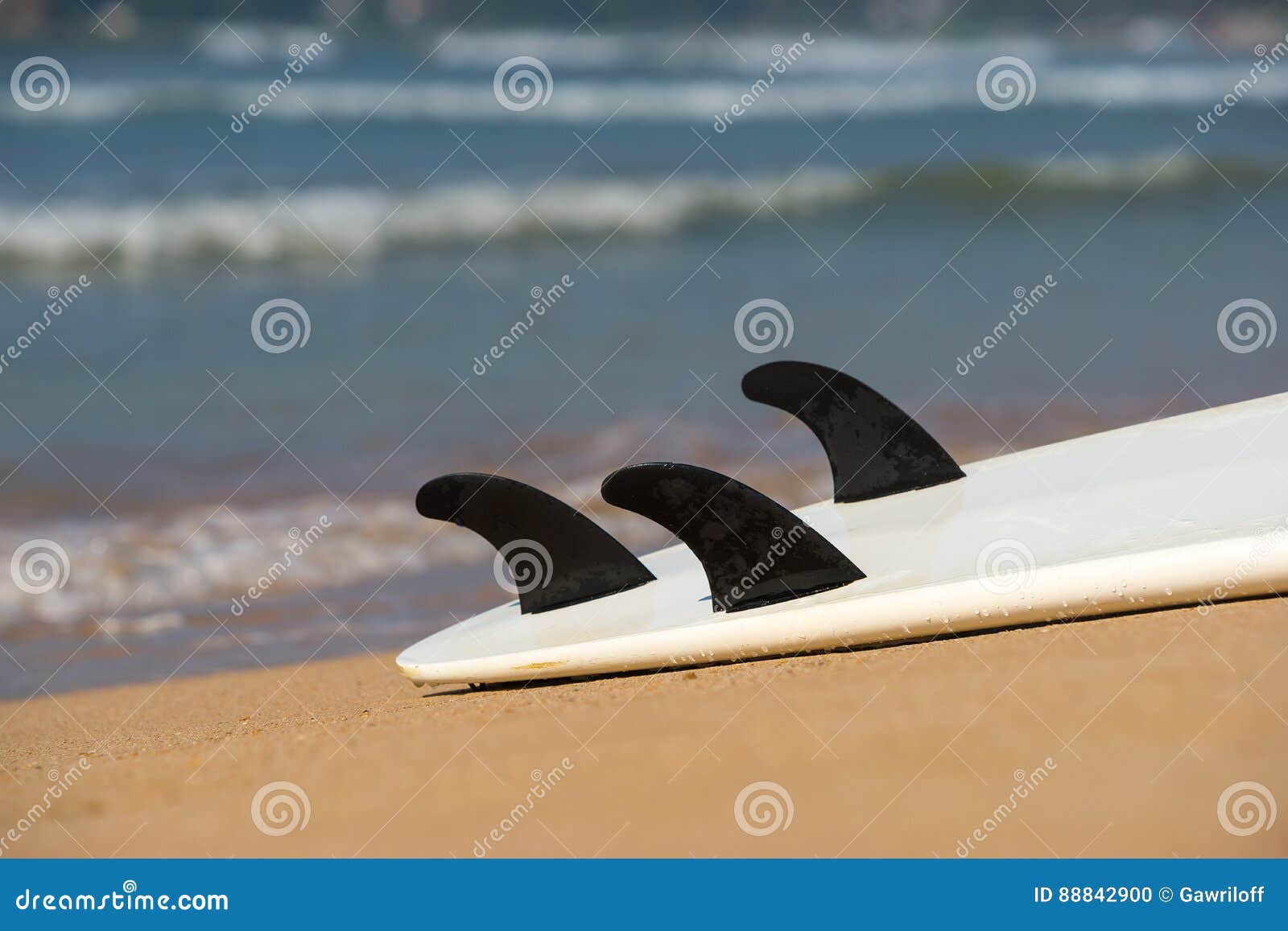 Surfboards Lays on the Tropical Beach Stock Photo - Image of board ...