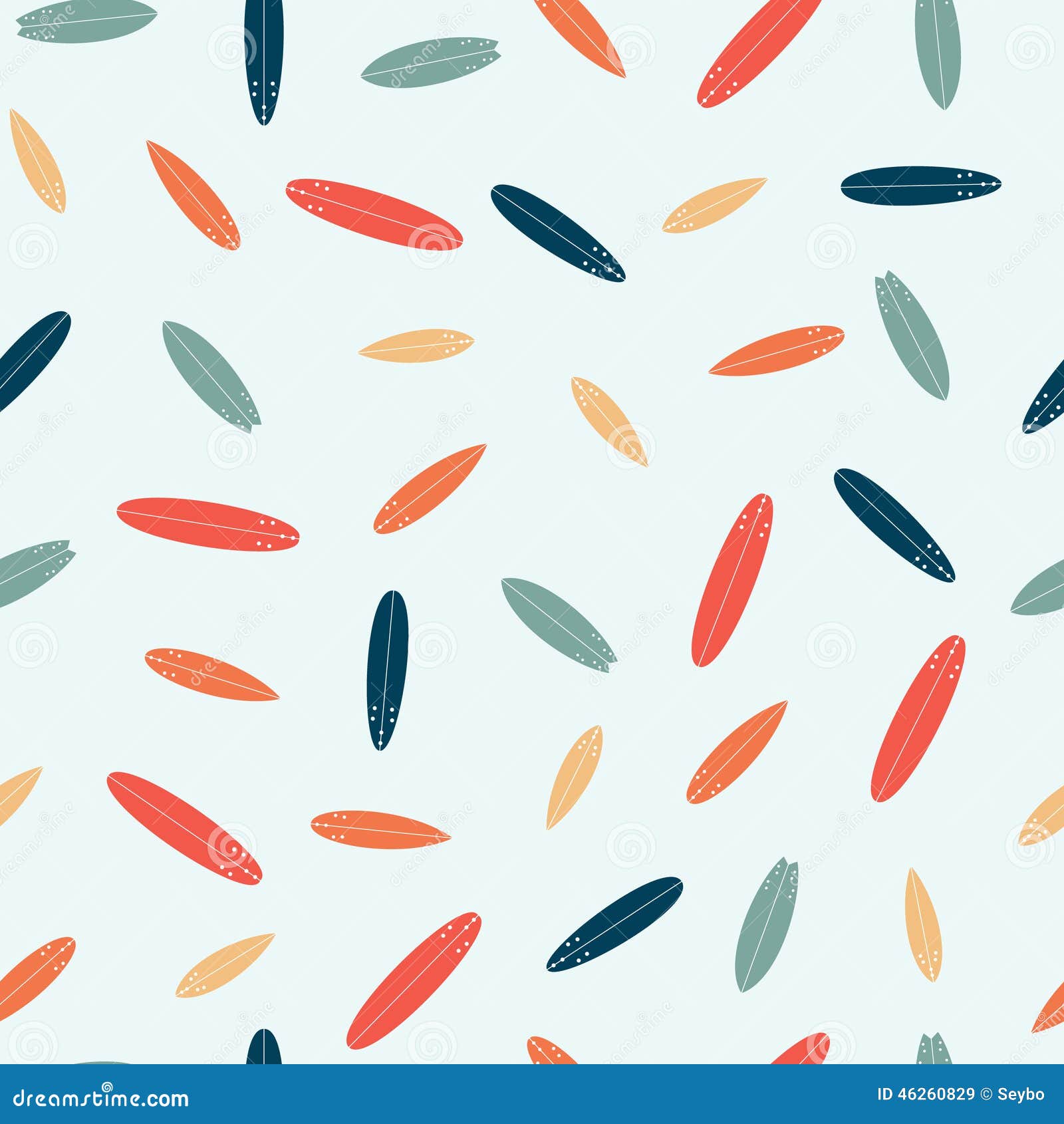 Surfboards Seamless Pattern in Flat Design. Vector Stock Vector ...