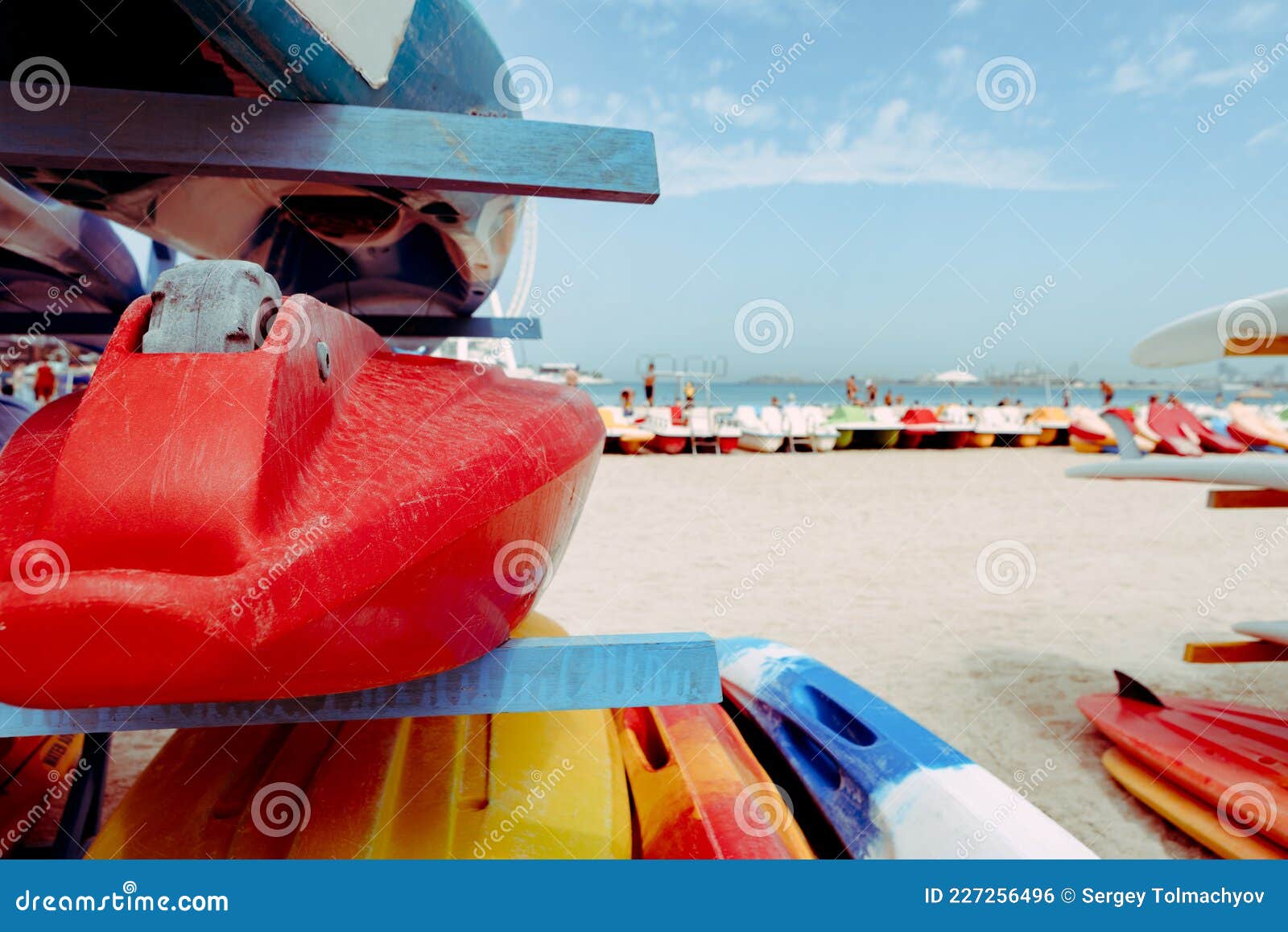 Surfboards Stacked on the Rack on a Beach Stock Photo - Image of shore ...
