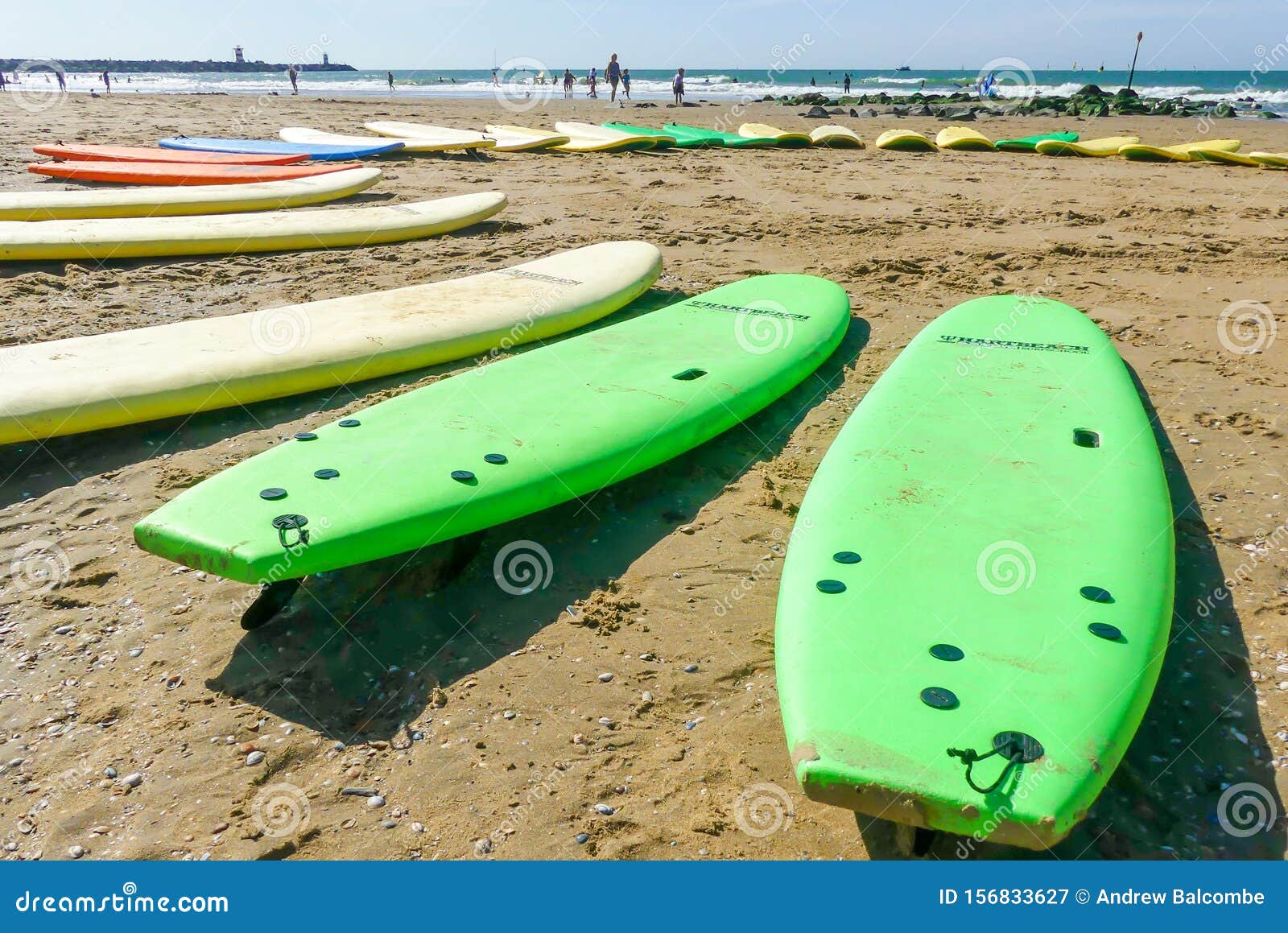 Surfboards from Surf School at Scheveningen Beach Editorial Photography ...