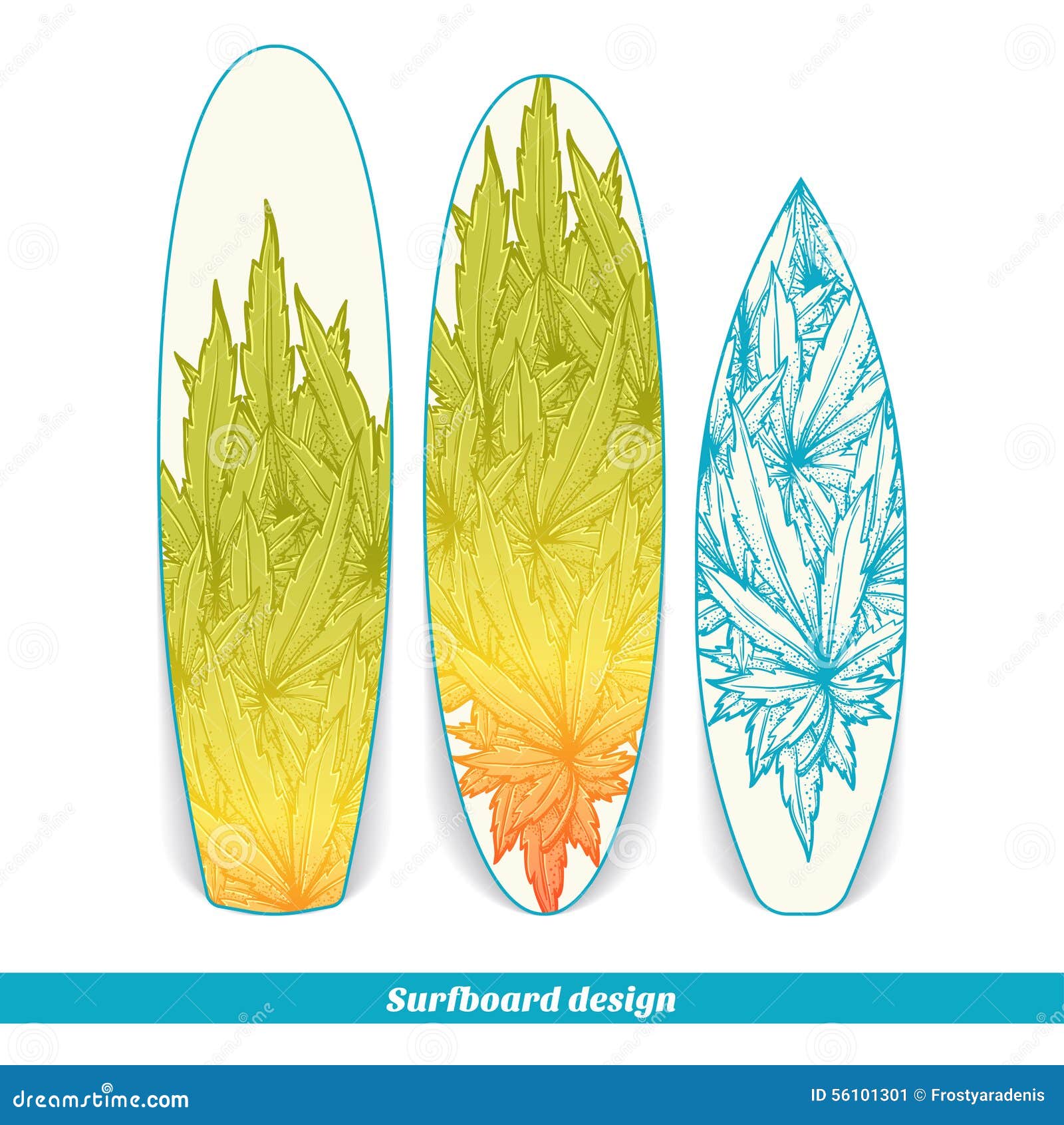 Surfbrett-Design zwei vektor abbildung. Illustration von nave - 56101301