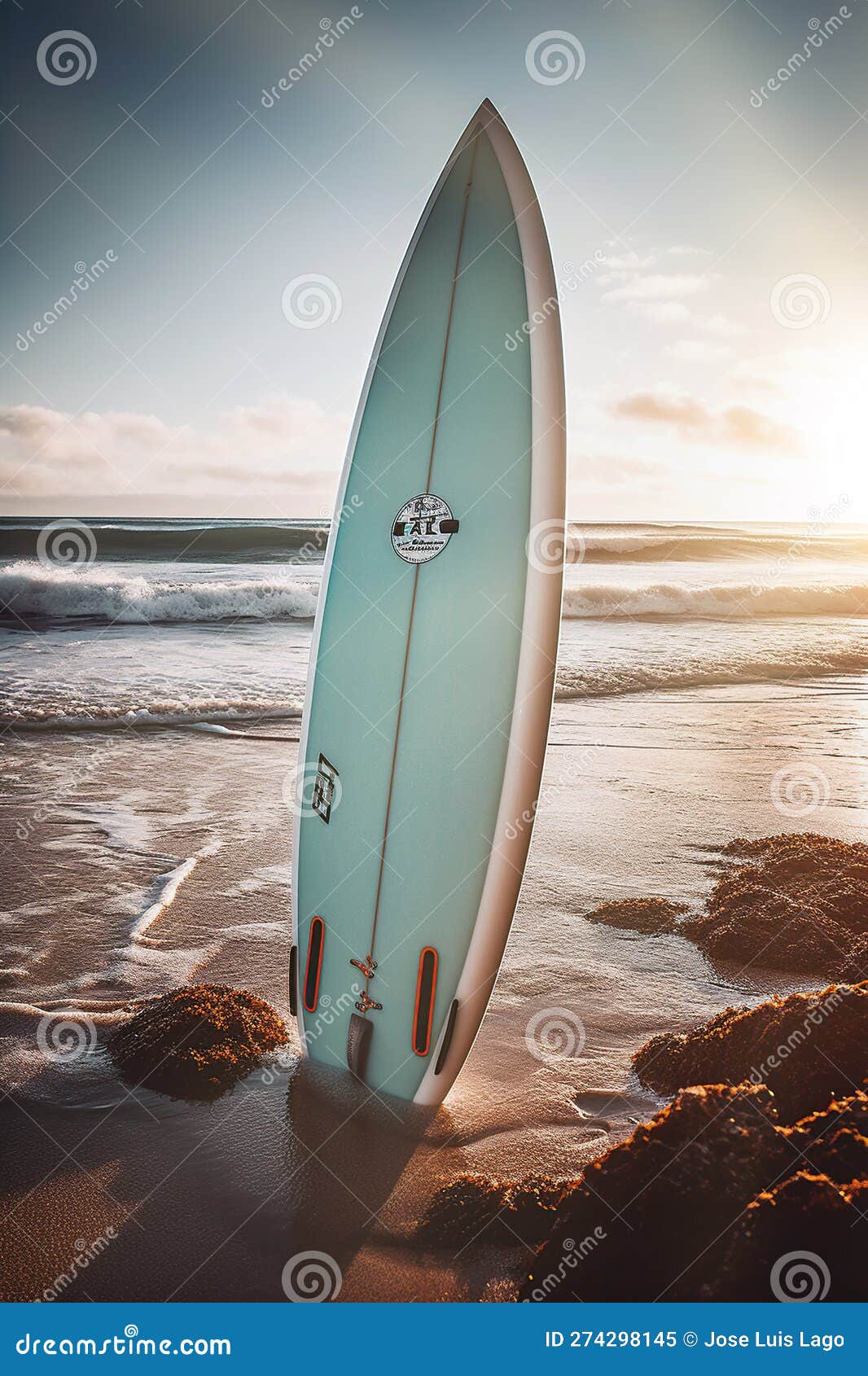 Surfbrett Im Sand Des Strandes Stock Abbildung - Illustration von ...