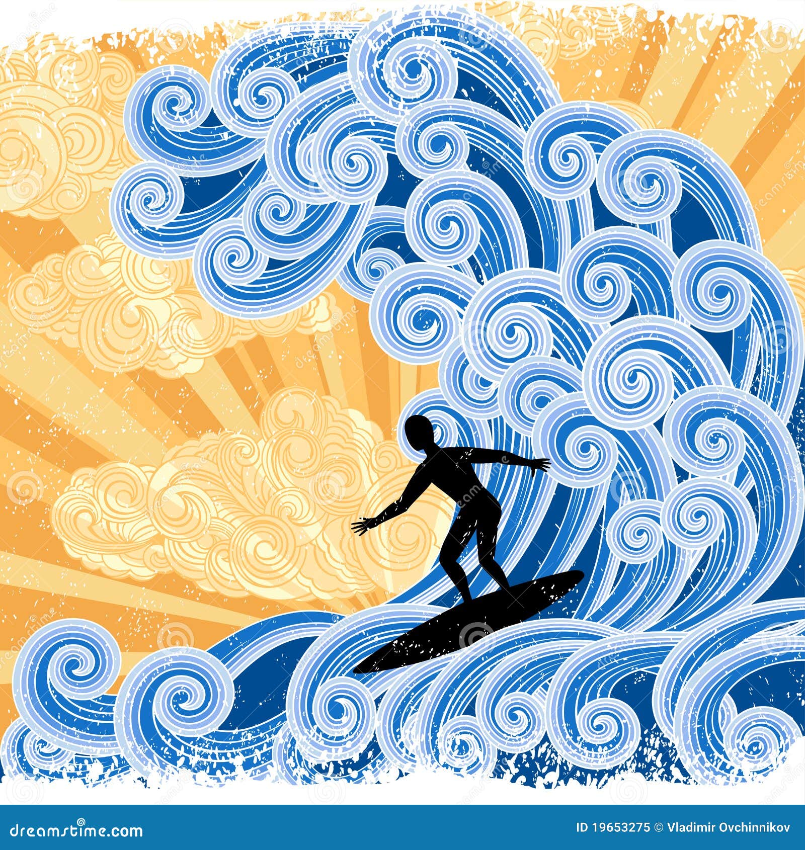 Surfer illustration de vecteur. Illustration du surf - 19653275