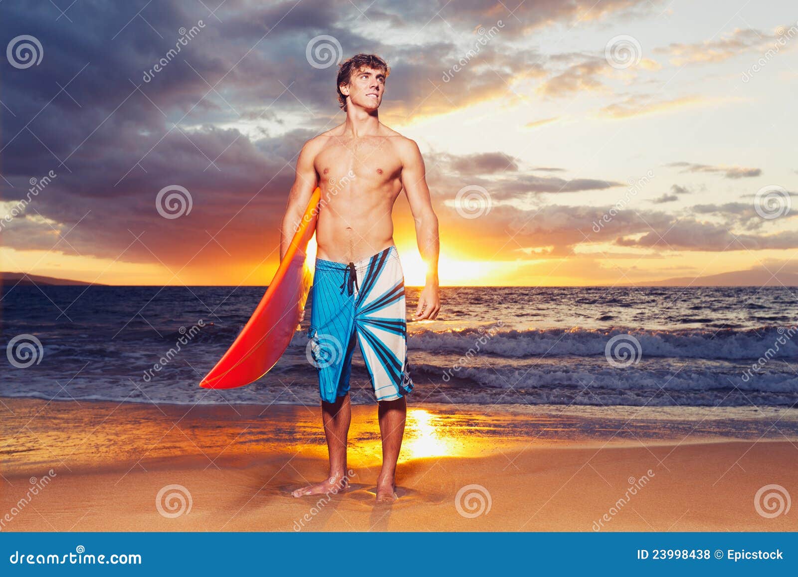 Surfer stock photo. Image of person, shirtless, male - 23998438