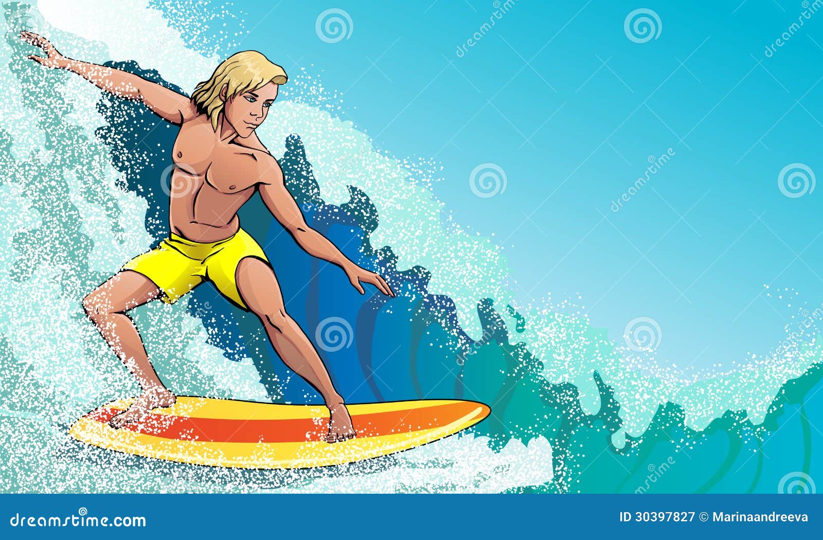 Surfer illustration de vecteur. Illustration du dessin - 30397827