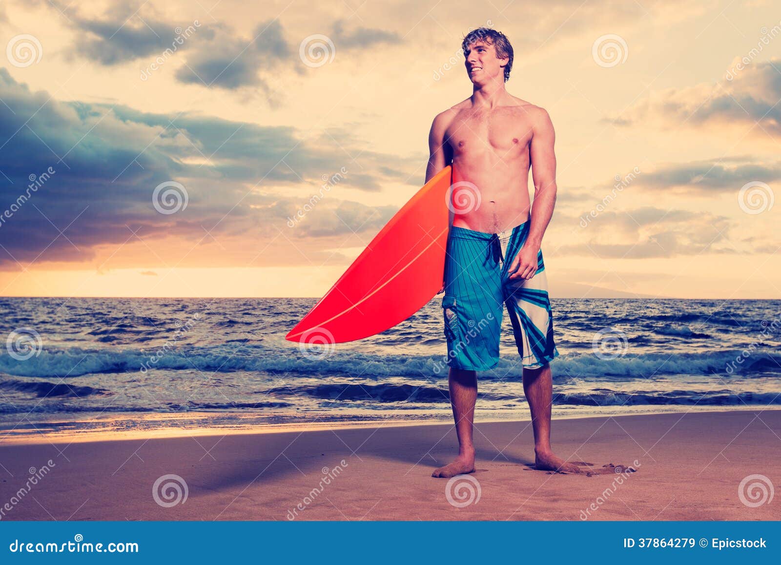Surfer stock image. Image of holding, handsome, adult - 37864279