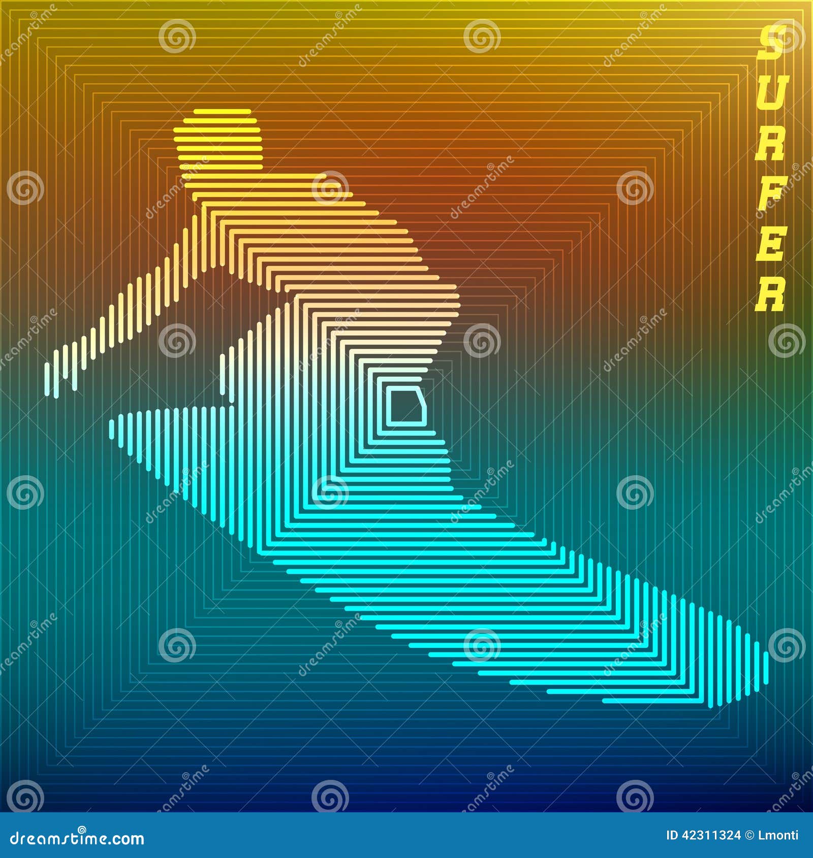 Surfer stock vector. Illustration of color, colorful - 42311324