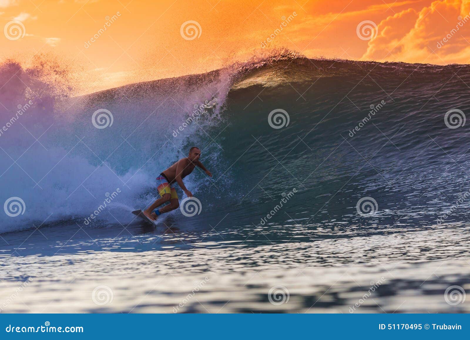 Surfer on Amazing Wave stock image. Image of nature, alternative - 51170495