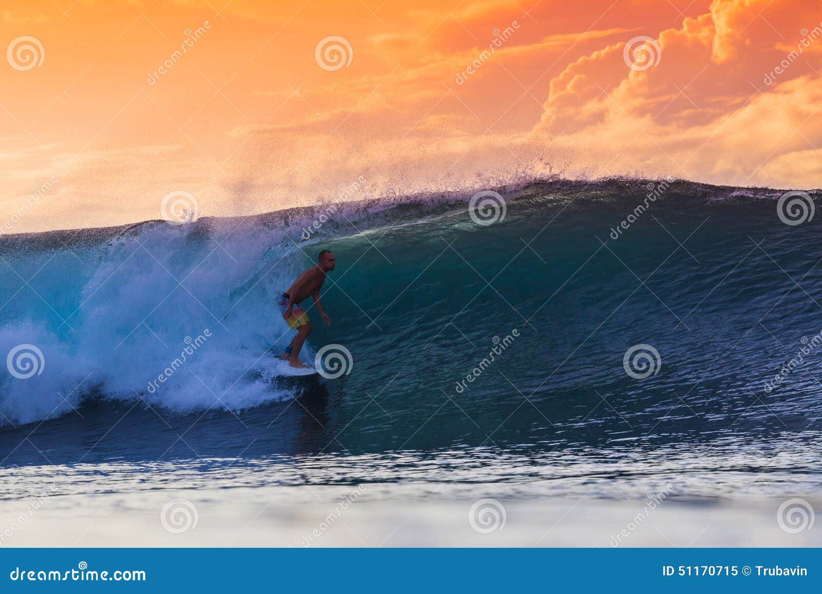 Surfer on Amazing Wave stock image. Image of risky, beach - 51170715