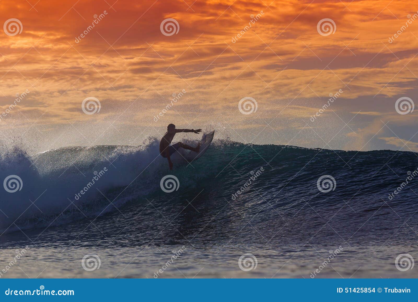 Surfer on Amazing Wave stock photo. Image of athletics - 51425854