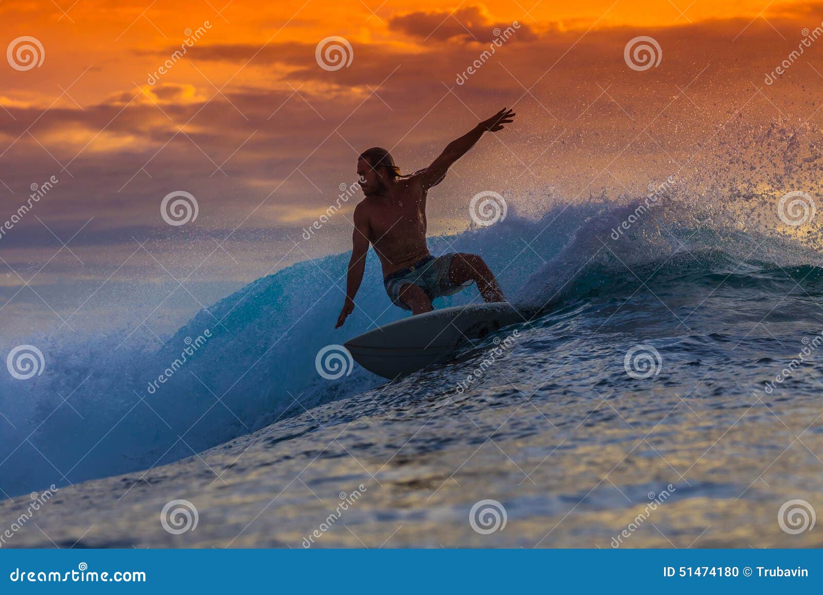 Surfer on Amazing Wave stock photo. Image of extreme - 51474180