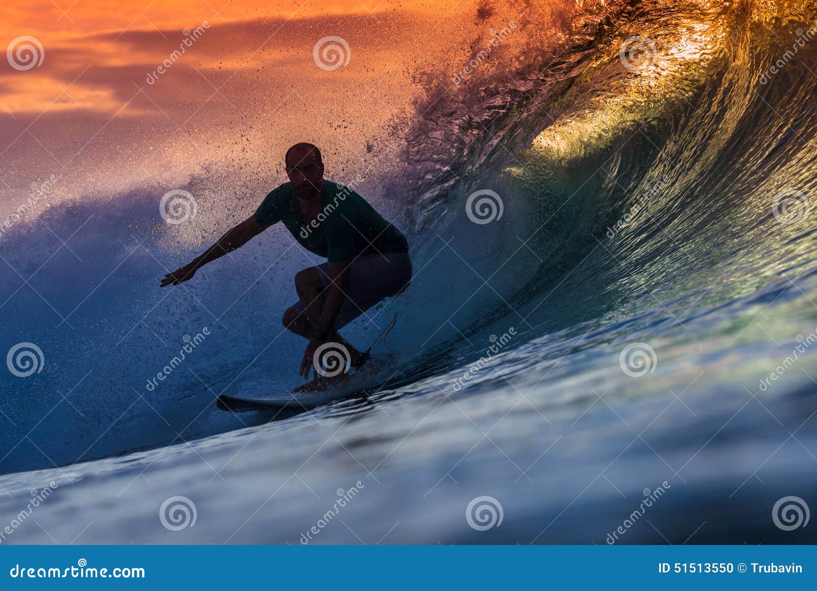 Surfer on Amazing Wave stock photo. Image of nature, exercise - 51513550