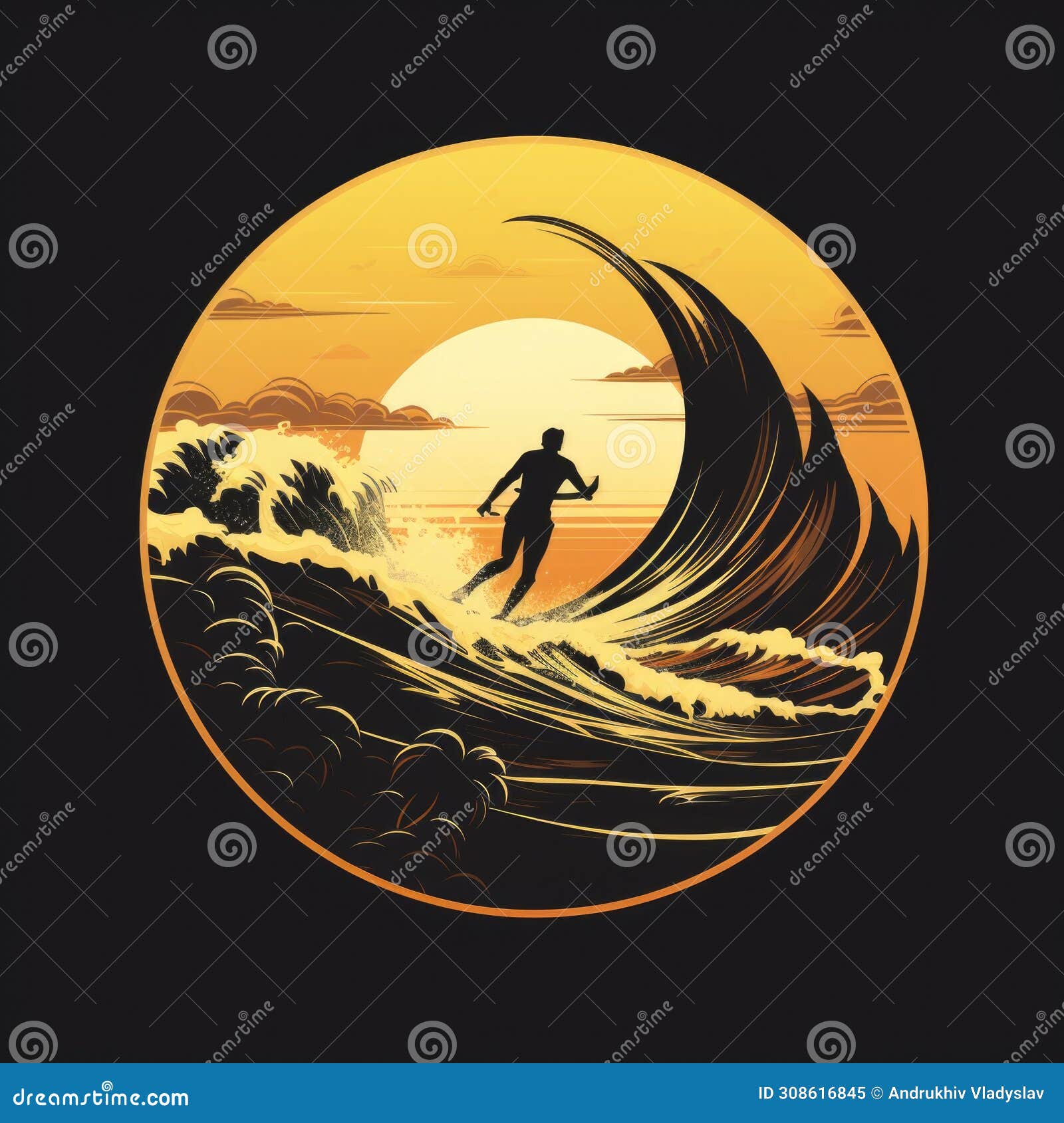 Surfer Athelete Logo, Sport Art Stock Illustration - Illustration of ...