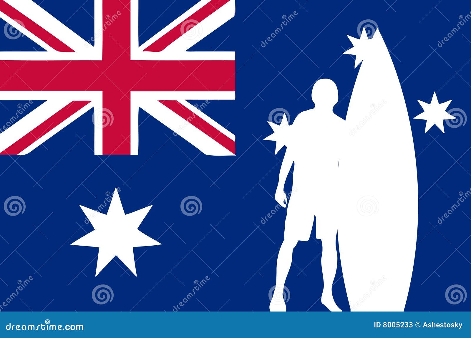 Surfer with Australian Flag Stock Vector - Illustration of board ...