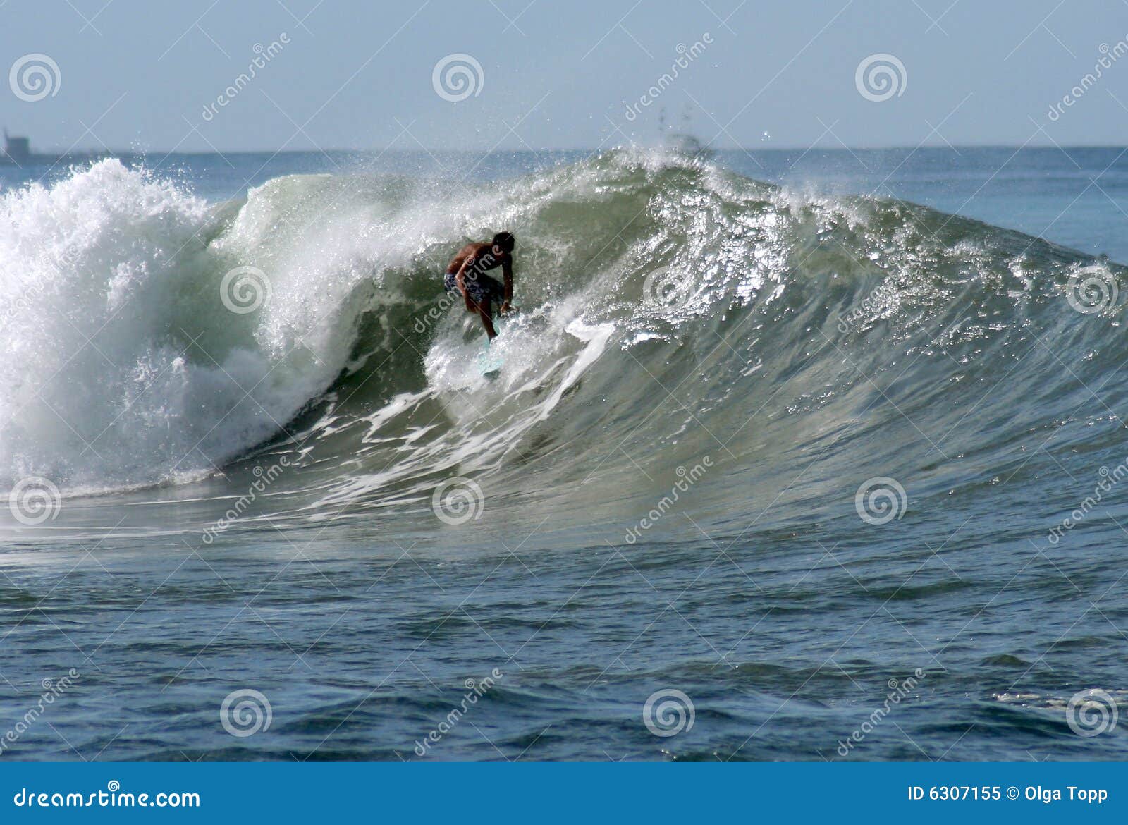 Surfer in the barrel stock image. Image of sunny, spray - 6307155