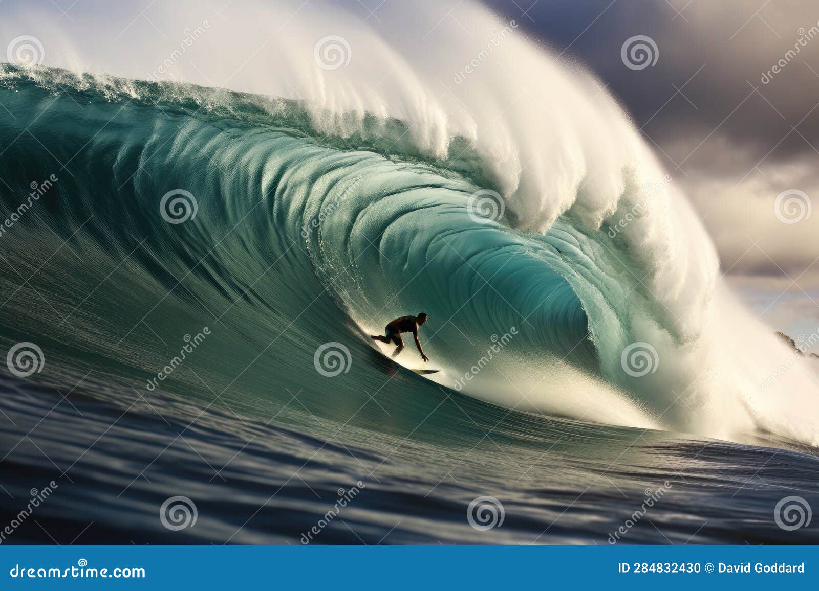 Surfer in a Barrel Wave stock illustration. Illustration of extreme ...