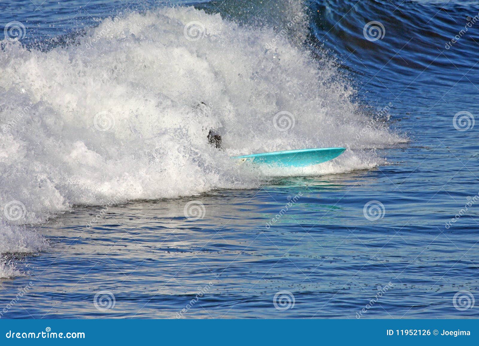 Surfer with Blue Surf Board-1029-09-102 Stock Photo - Image of spray ...