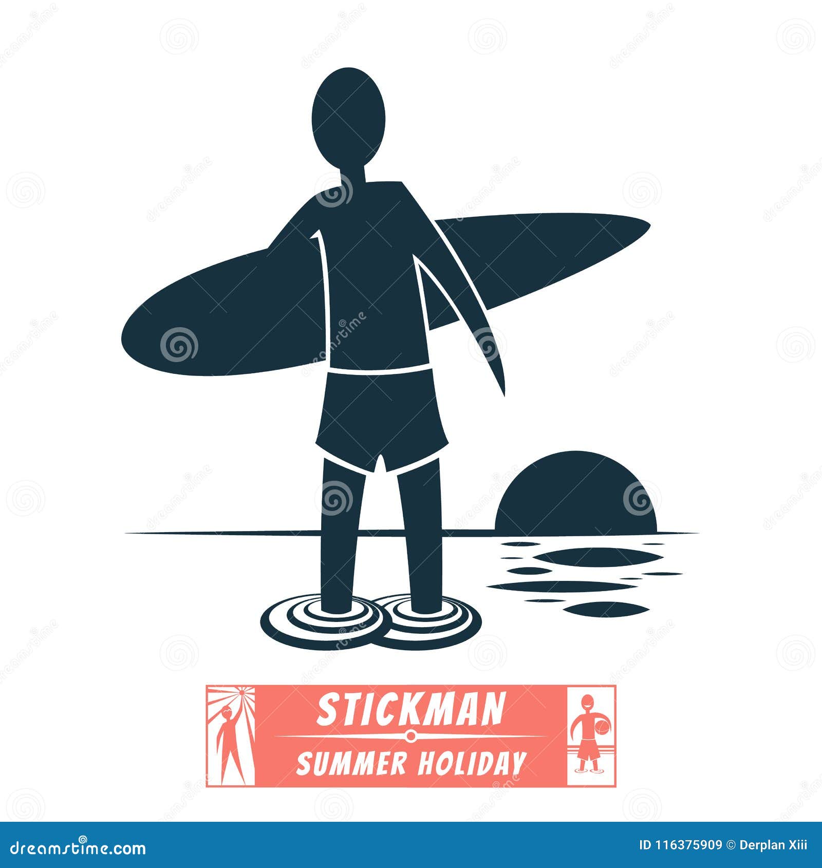 Surfer on the board stock vector. Illustration of vector - 116375909