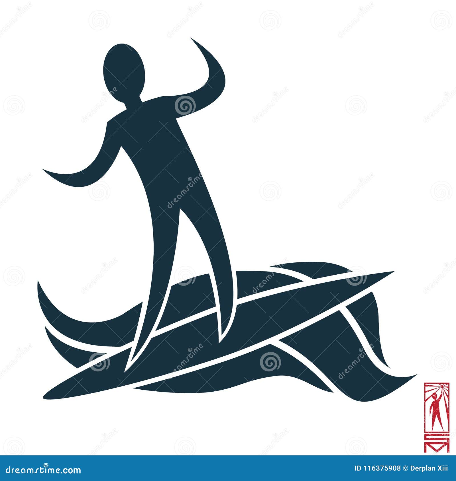 Surfer on the board stock vector. Illustration of summer - 116375908