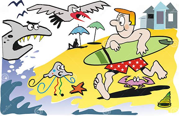 Surfer cartoon stock vector. Illustration of ocean, color - 12558247