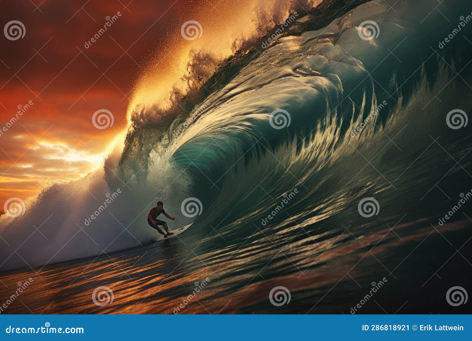 Surfer Catching a Wave - Stock Photography Stock Illustration ...