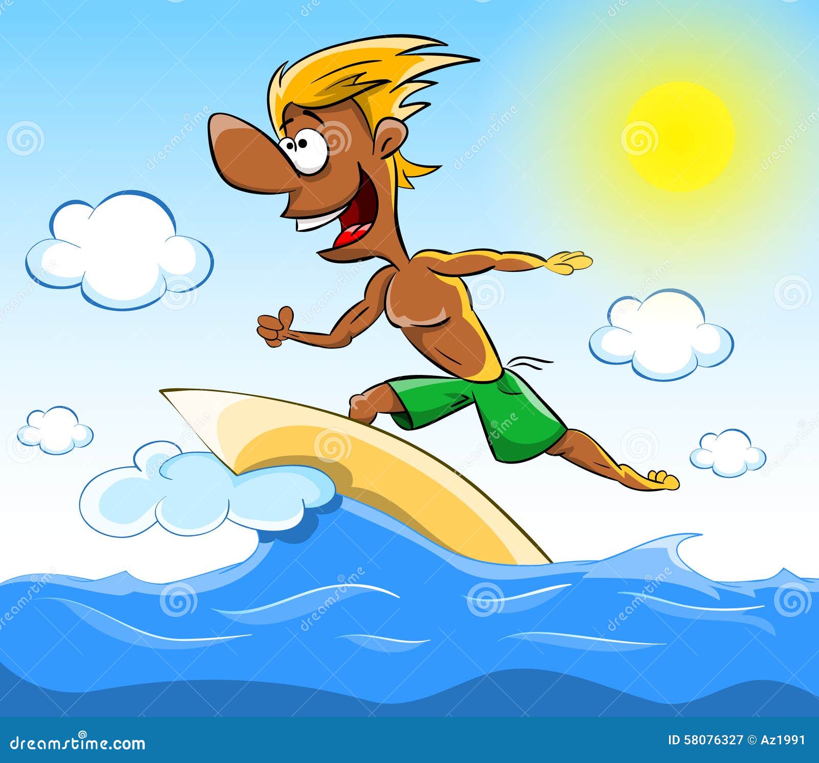 Surfer stock vector. Illustration of pacific, athletics - 58076327